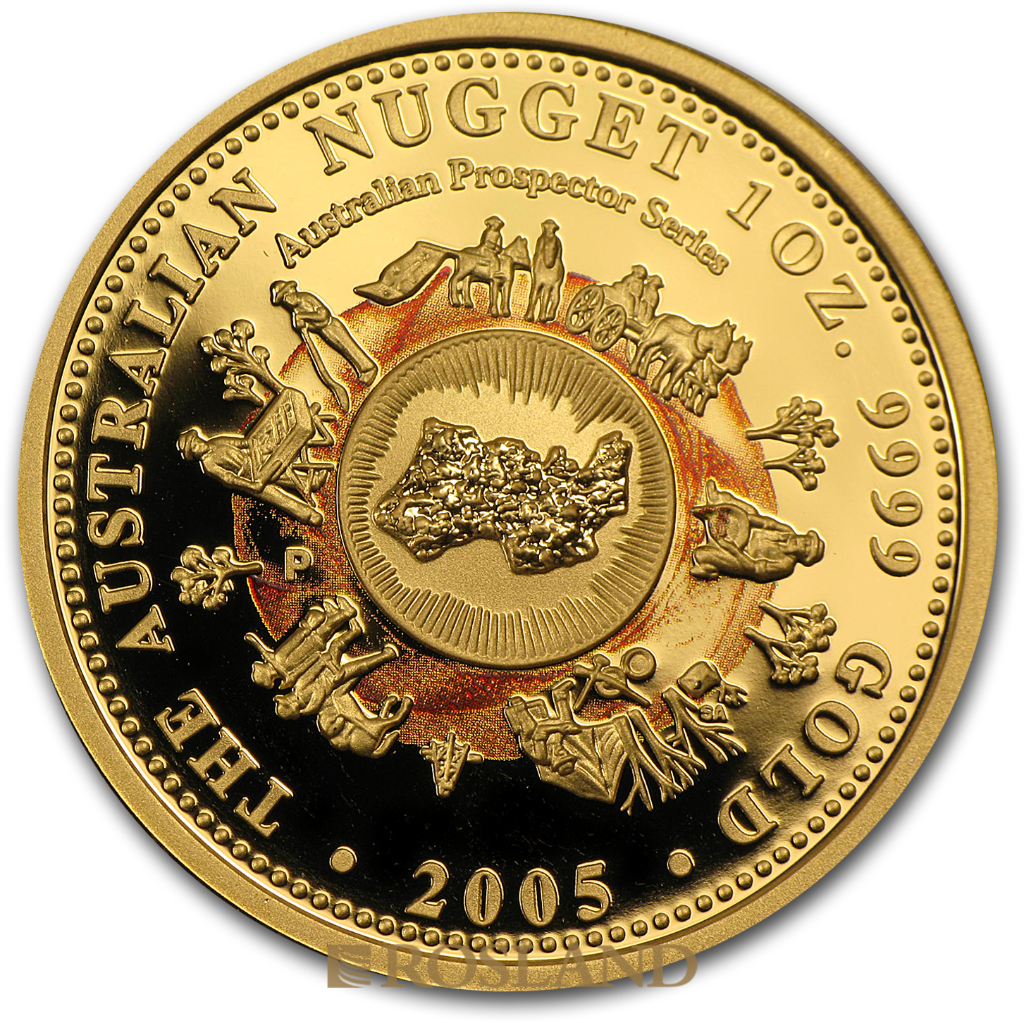 1 Unze Goldnugget Australien Känguru 2005 PP