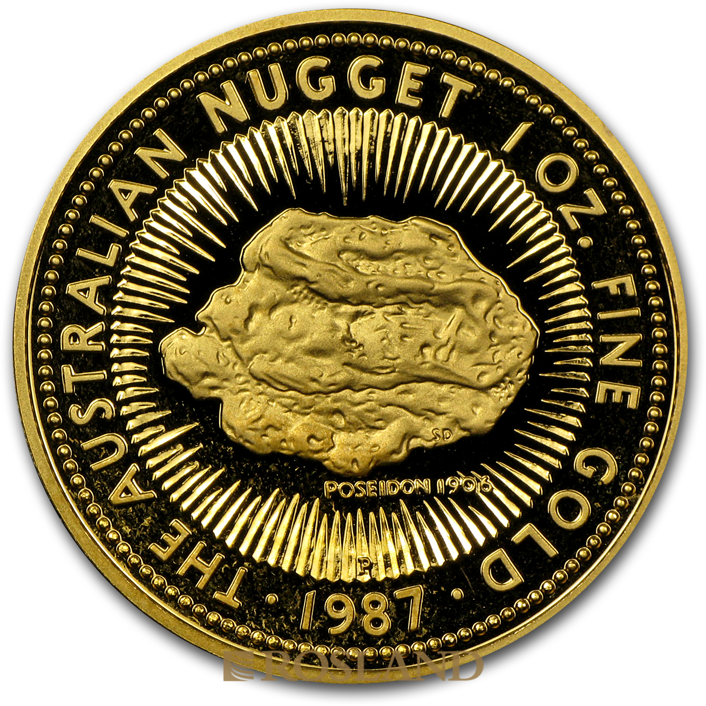 1 Unze Goldnugget Australien 1987 PP "Welcome Stranger"