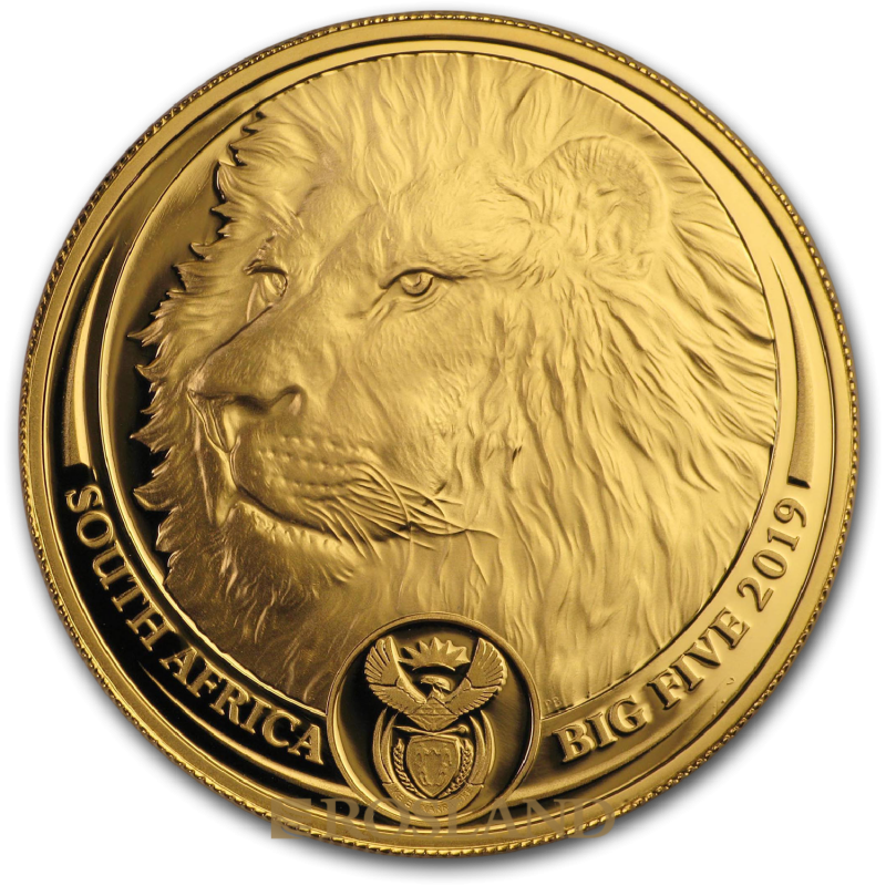 1 Unze Goldm nze Big Five L we 2019 PP Box Zertifikat 